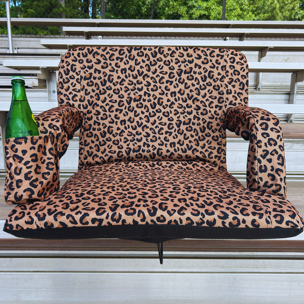 Leopard Print 23" Stadium Seat with Armrests – The Last Stag