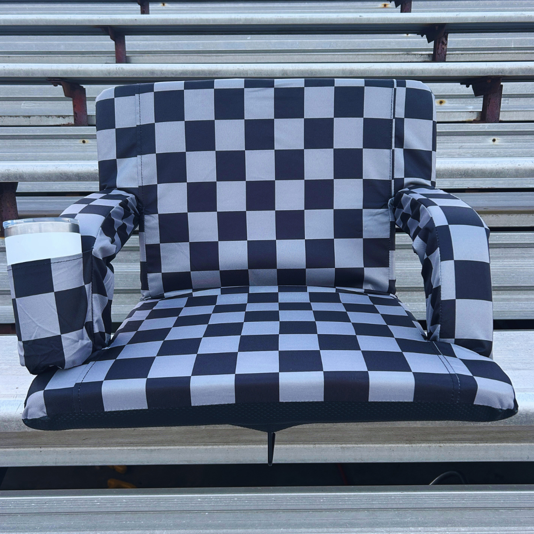 Grey Checkerboard 23" Stadium Seat with Armrests – The Last Stag
