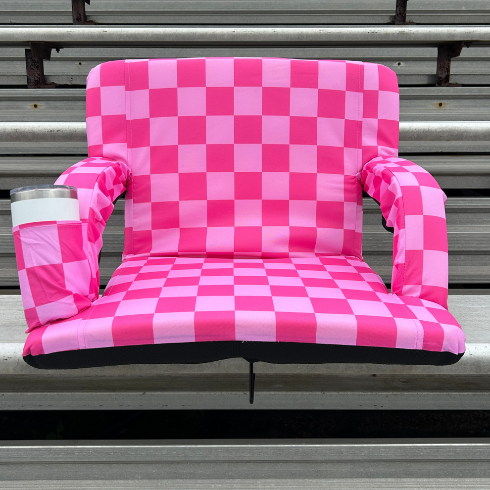 Pink Checkerboard 23" Stadium Seat with Armrests – The Last Stag