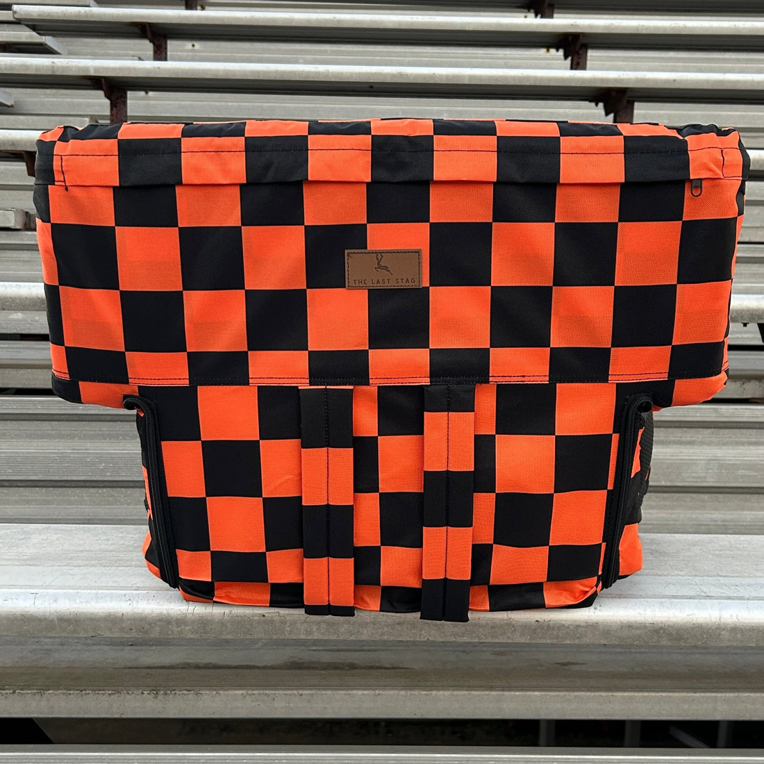 Orange Checkerboard 23" Stadium Seat with Armrests – The Last Stag