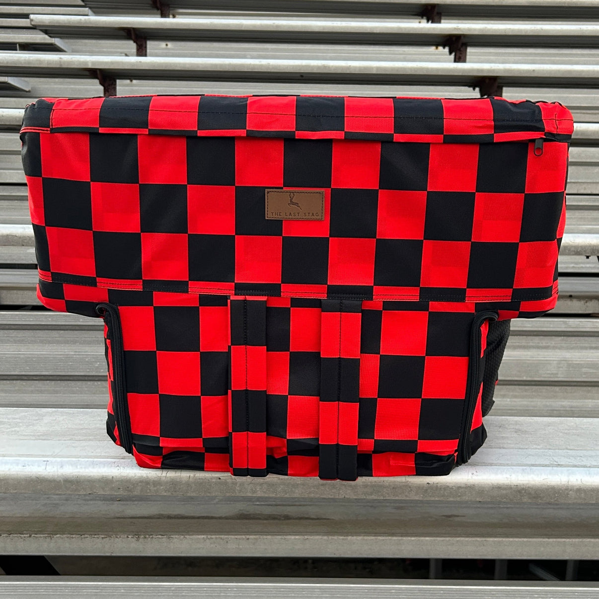 Red Checkerboard 23" Stadium Seat with Armrests – The Last Stag