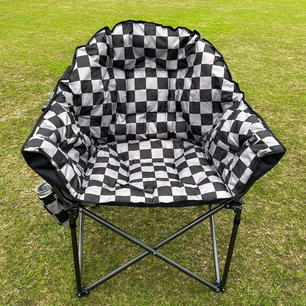 Grey Checkerboard - Heated Camping Chair – The Last Stag