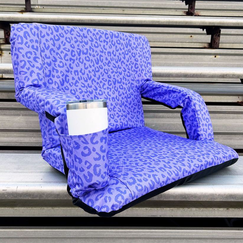 Purple Leopard 23" Stadium Seat with Armrests – The Last Stag