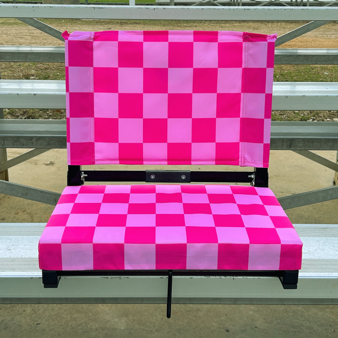 Pink Checkerboard Folding Stadium Seat – The Last Stag