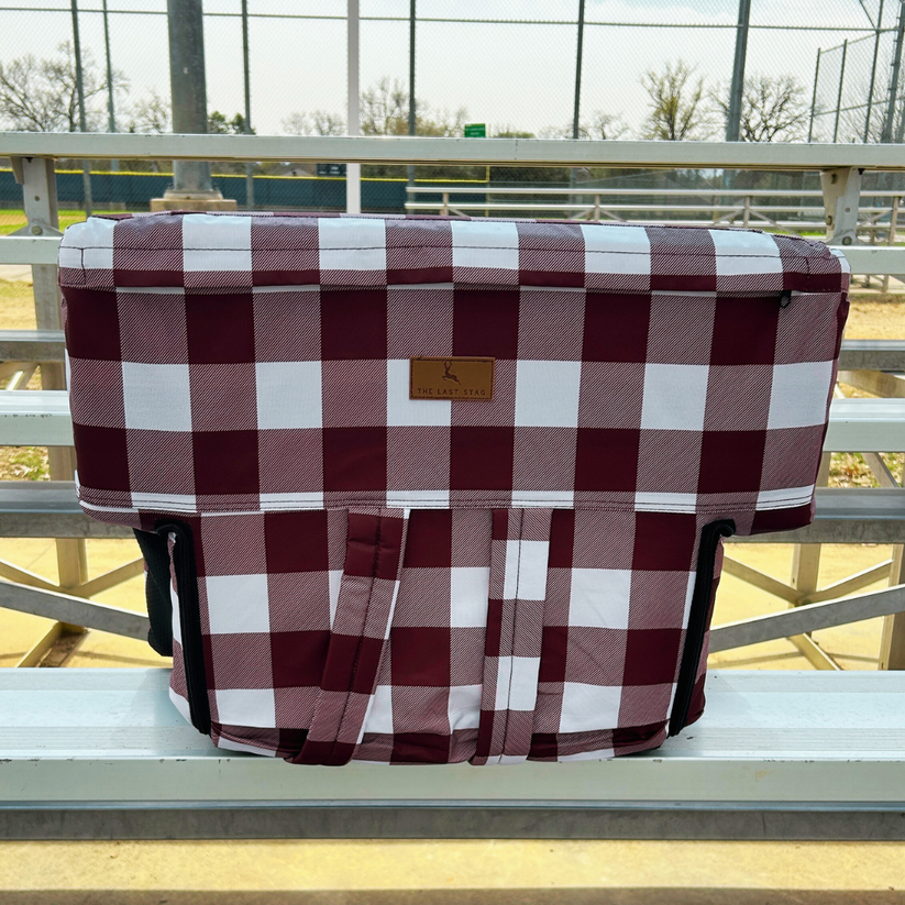 Maroon Buffalo 23" Stadium Seat with Armrests – The Last Stag