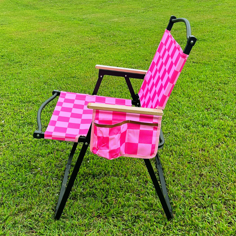 Pink Checkerboard Folding Lawn Chair – The Last Stag