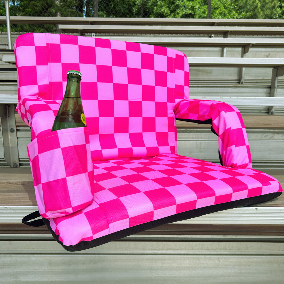 Pink Checkerboard 23" Stadium Seat with Armrests – The Last Stag
