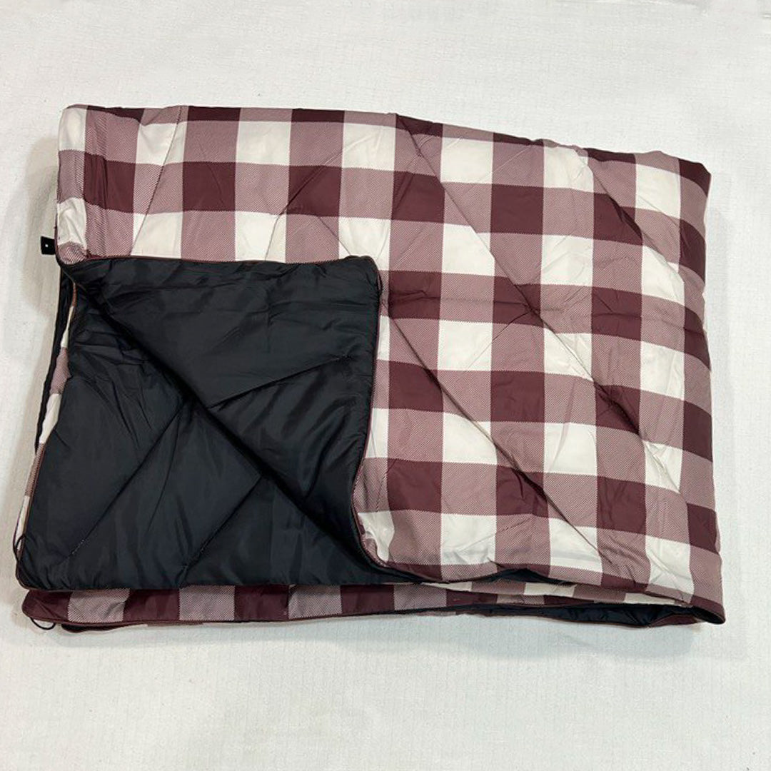 Maroon Buffalo Check - Wearable Outdoor Puffy Blanket | The Last Stag